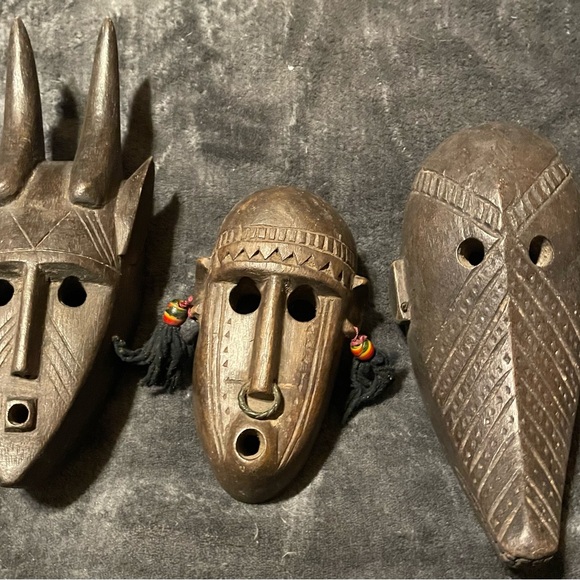 Art | Handcrafted Tribal Wooden Wall Masks Mali Africa | Poshmark